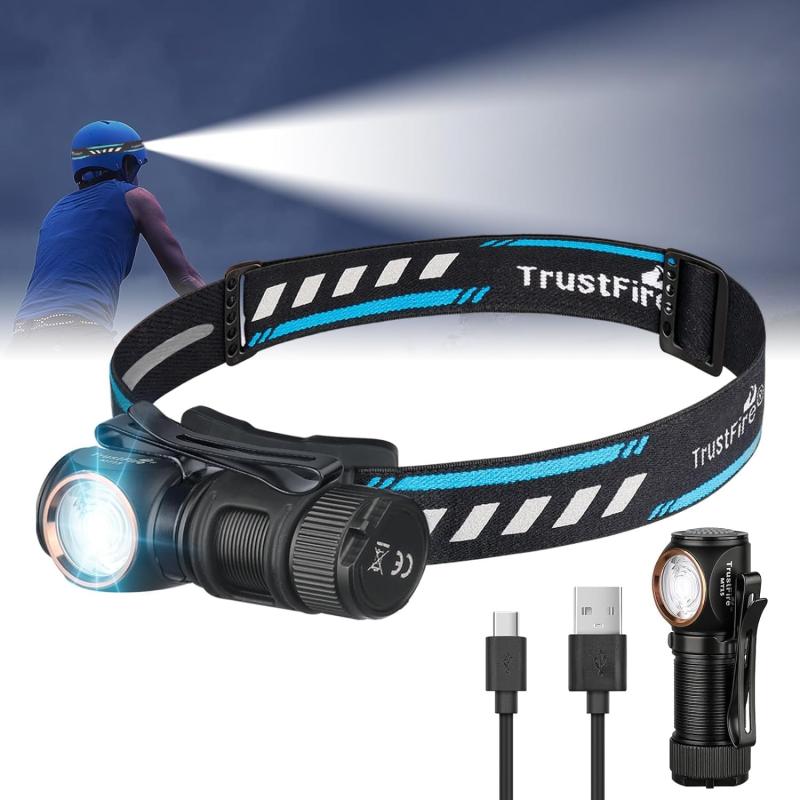 TrustFire ヘッドライト 充電式 フラッシュライト 懐中電灯 兼用 LEDヘッドランプ 明るい 5種点灯モード アウトドア用ヘッドライト