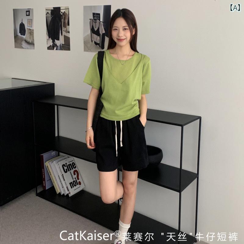 ・パンツ丈: 五分丈・ウエスト: ハイウエスト・厚み: 薄手・カラー展開: ブラック、ダークブルー、ライトブルー、ブラック/ダークブルー/ライトブルー・サイズ展開: M（40-50kg）、L（50-57.5kg）、XL（57.5-65kg）...