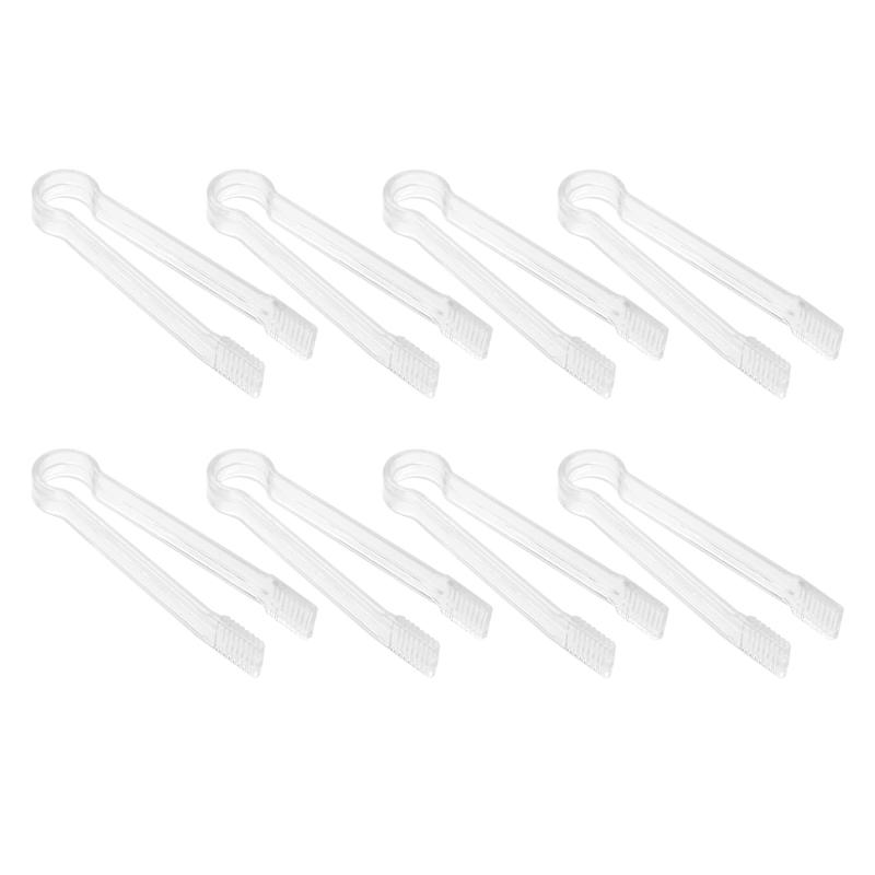 Haskoss 8個、プラスチック製、ビュッフェサービングトング、ミニサービング器具トング、前菜トングクリアキッチントング、6.3インチスモールアイスあなたが受け取るもの：あなたは1つのパッケージで8個のプラスチックビュッフェサービングトン...