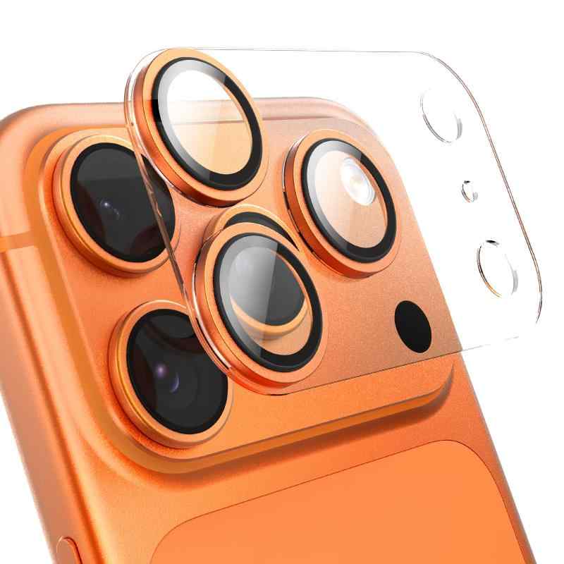 TomakaカメラフィルムiPhone17 Pro用カメラ保護 アルミ合金フレーム+9H強化ガラス+PET台座 全面保護 耐衝撃 超薄一体化デザイン 黒縁あり 露出オーバー防止 曇り防止 いPhone 17 Pro 専用 レンズカバ✨【対応...