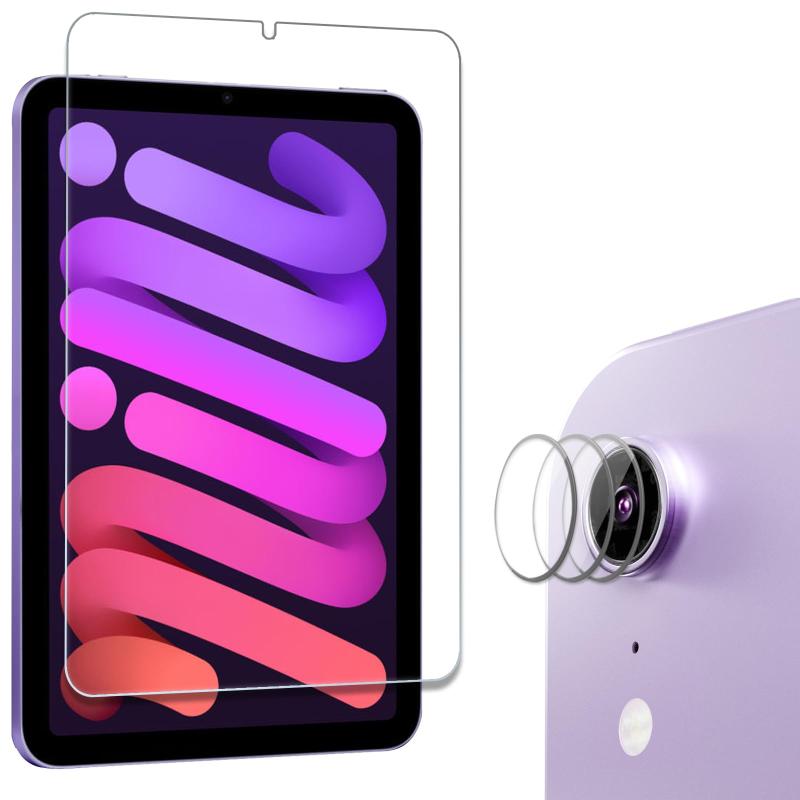 ProCase 1枚セット iPad Mini 7世代 A17 Pro/Mini 6 液晶保護フィルム 8.3インチ 2024/2021年発売 9H硬度 耐衝撃 強化ガラス カメラフィルム3枚付き 全面吸着 貼付キット付き最高硬度9Hの強化...