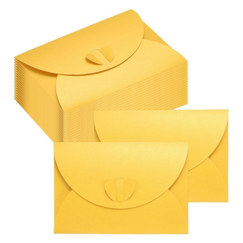 PATIKIL ミニカード封筒 かわいい封筒ホルダー ハート留め付き 誕生日 結婚式 景品 ビジネス用カードホルダー。利点:封筒はきめ細かく、しっかりとした真珠光沢紙で作られており、シールはハートの形、ハイエンドの優雅さが特徴です。 変形し...