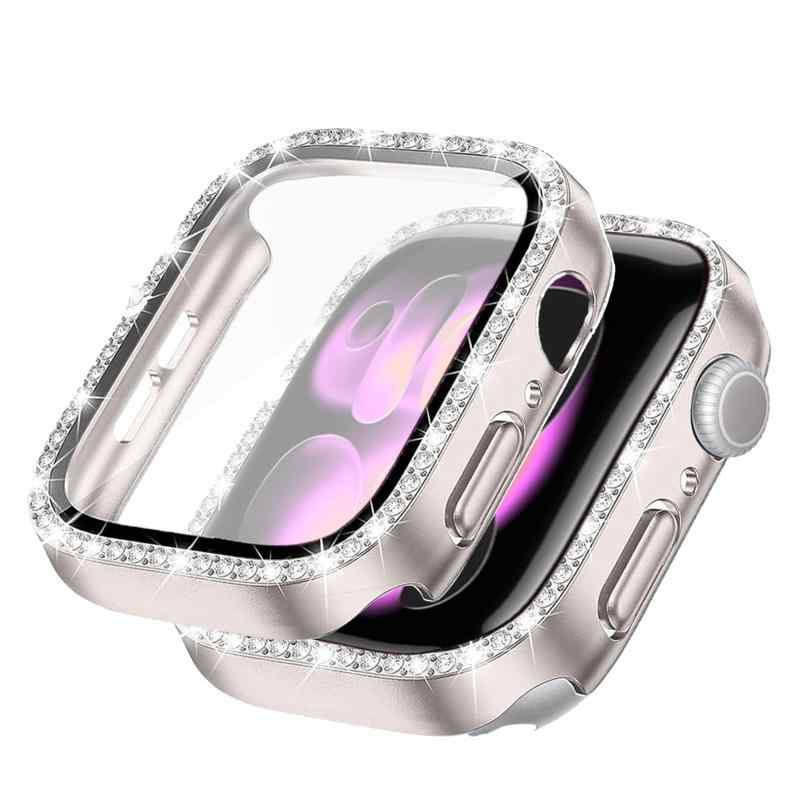 UIUIKA For Apple Watch 専用カバー 40mm アップルウォッチ保護ケース 対応 Series 9/8/7 クリスタルダイヤ付き 3D直角エッジ 防水 落下・衝撃・スクラッチ防止 高透過率 指紋防止【対応機種】本製品はa...