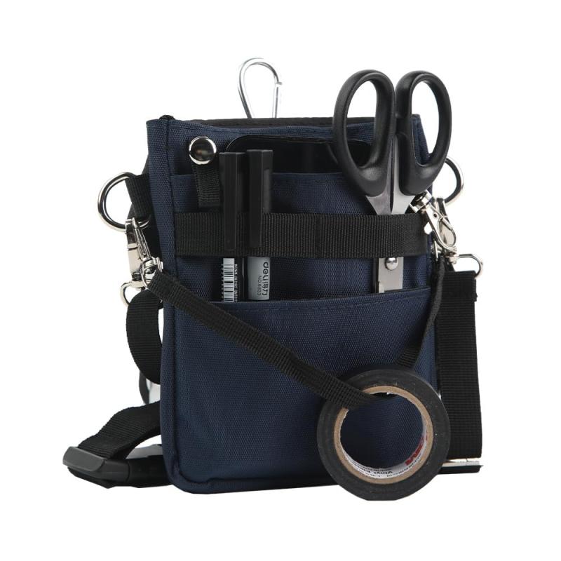 [CARRY ALL BEFORE ONE] 多機能 3WAY文具ウエストポーチ ペンケース マチ付き キャリングポーチ ナースポーチ 仕事用 事務 看護 介護 ウエストベルト ショルダーベルト カラビナ付き 撥水 防傷加工●軽くて丈夫、シ...