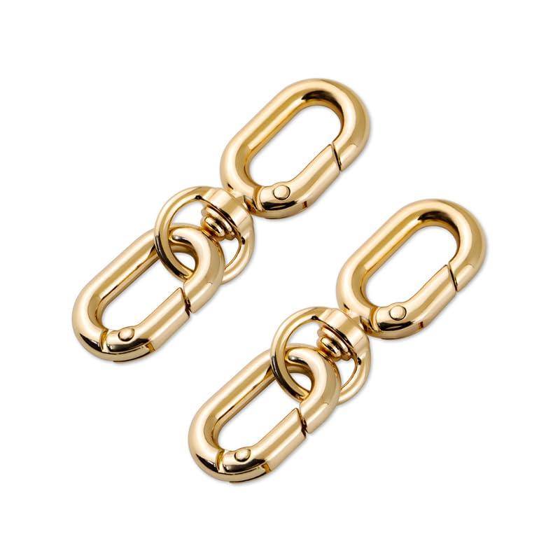 2個セット スプリングキーホルダー カラビナフック 脱落紛失防止 取付分解簡単なキークリップ 用高級おしゃれキーリング バックル 二重リング 回転カン【軽く・強く・錆びない素材】このキーホルダーは、金属の質感と硬さを持ち合わせる亜鉛合金製で...