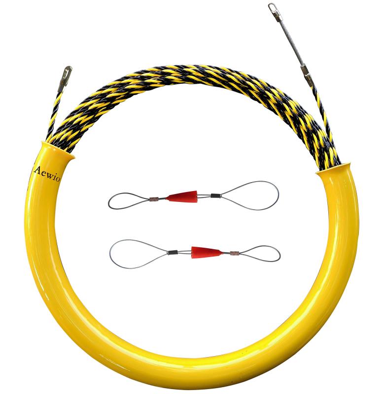 Aewio 15m通線 ロッド径 5.5mm 通線収納ケース ワイヤー グリーン 通線ワイヤー スチールワイヤー 通線 入線専用ワイヤー 通線工具材質：PET樹脂 ステンレス。パイプ材質: 特殊樹脂製。 長さ：15m ロッド線径:約φ5.5...