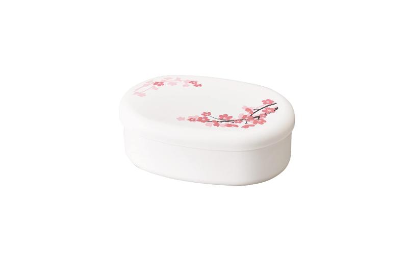 たつみや SAKURA 小判一段弁当 WH サイズ：約W16.2 D11.3 H5.9 30400食洗機対応、電子レンジ対応、容量：約480ml