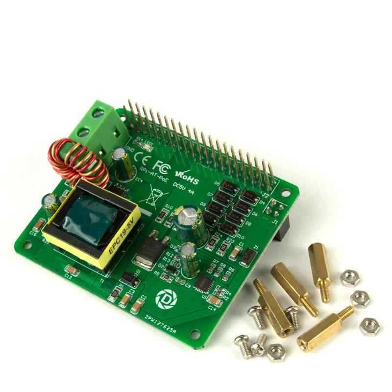 DSLRKIT PoE HAT PoEハットDC 5V 4A、 Raspberry Pi 4B 3B+ 3B Plus用802.3at Power Over Ethernet拡張ボードRaspberry Pi 4B 3B+用PoEアドオンボ...