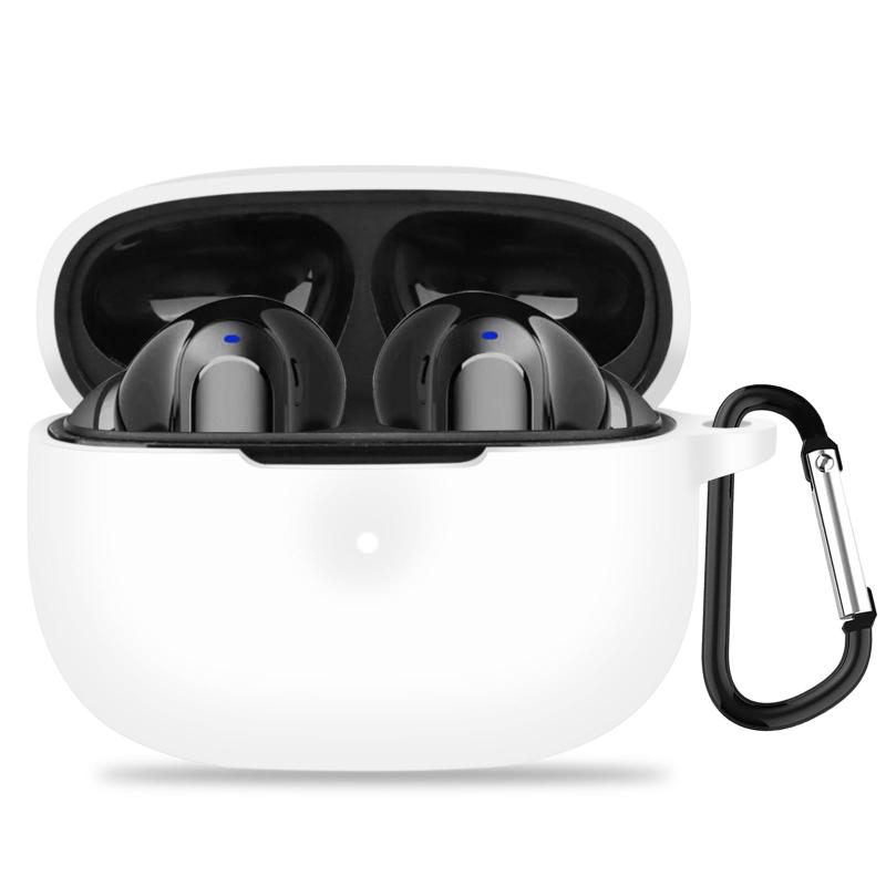 【2024改良モデル】JSFOYU For EarFun Air Pro 3 ケース カラビナ付き 収納カバー保護ケース シリコンケース 装着充電可能 傷つき防止 耐衝撃 軽量 着脱簡単