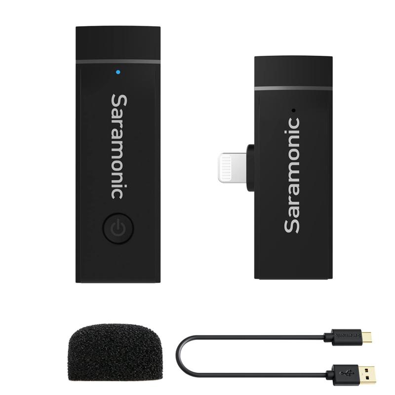 Saramonic Blink GO 2.4GHzデュアルチャンネルワイヤレスマイクシステム、スマートフォン、タブレット、PC向け、ライブストリーミング、Vlogging、ポッドケース、Youtubeビデオ