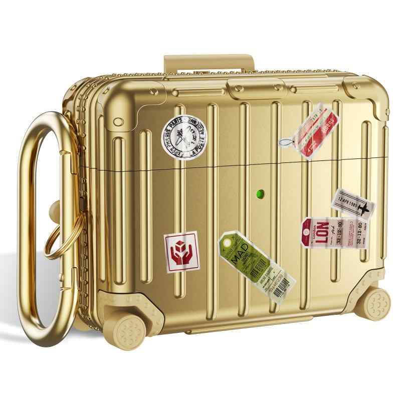 V-MORO AirPods Pro ケース (2022/2019)用 エアーポッツプロ カバー Airpods Pro TPU+PC保護ケース キャリーケース 分離式 おしゃれ カラビナ付き 磁気ロック付き LEDライトが可視化 ワイヤレ...