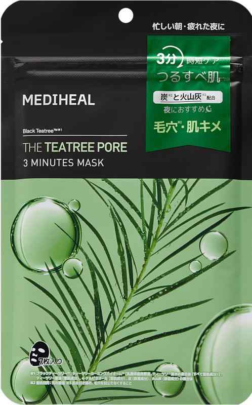 MEDIHEAL メディヒール ティーツリー ポア 3ミニッツマスク 7pマイクロファイバーシート採用