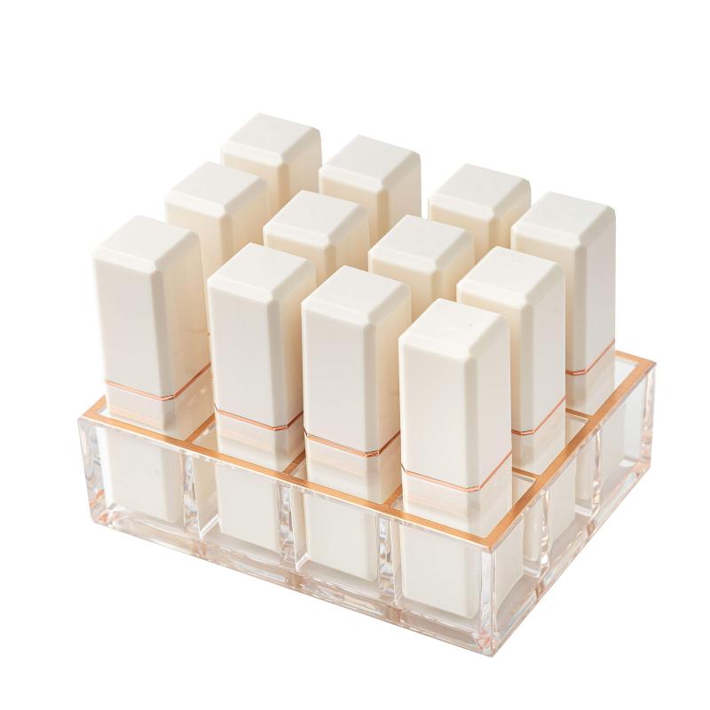 Moosy Life 月光 ピンクゴールド アクリル リップスタンド 収納 12仕切り ML04シックでカワイイデザインが施されています。美しいデザインも魅力です。口紅、マスカラ、アイライナーなどの整理に最適です。クリアなデザインで探してい...