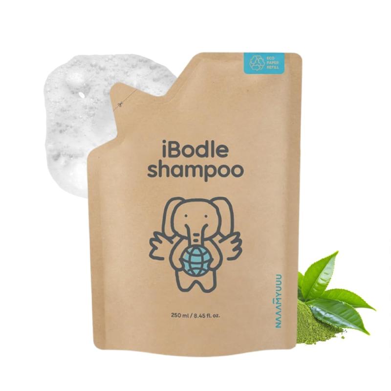 アイボドル シャンプー リフィル 250ml 子供 シャンプー 泡 乾燥しやすい髪 保湿 弱酸性 自然由来成分 低刺激 敏感肌 キッズシャンプー からまりやすい髪用 頭皮にやさしい 詰め替え用 iBodle成長期の子どもの頭皮に合った、やさ...