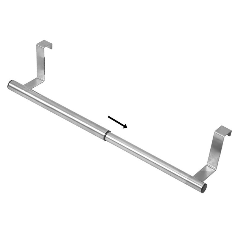 kasanidika タオル掛け タオルハンガー 調整可能 伸縮 タオルかけ タオルハンガー タオルバー W8×L25-40×H7cm 穴あけ不要 取付簡単 ステンレス 多用途 キッチン 洗面所 シンク シルバー【タオル掛け】：タオル掛けは...