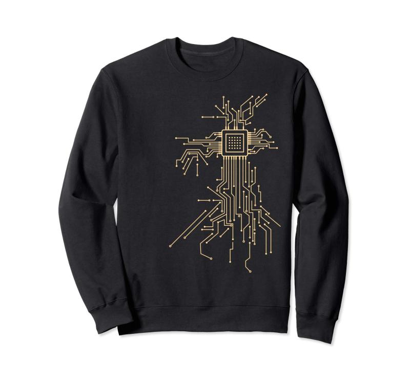 Processor Circuit Graphics Computer CPU Electronics IT Geek トレーナーAwesome design that features an illustration of a CPU c...