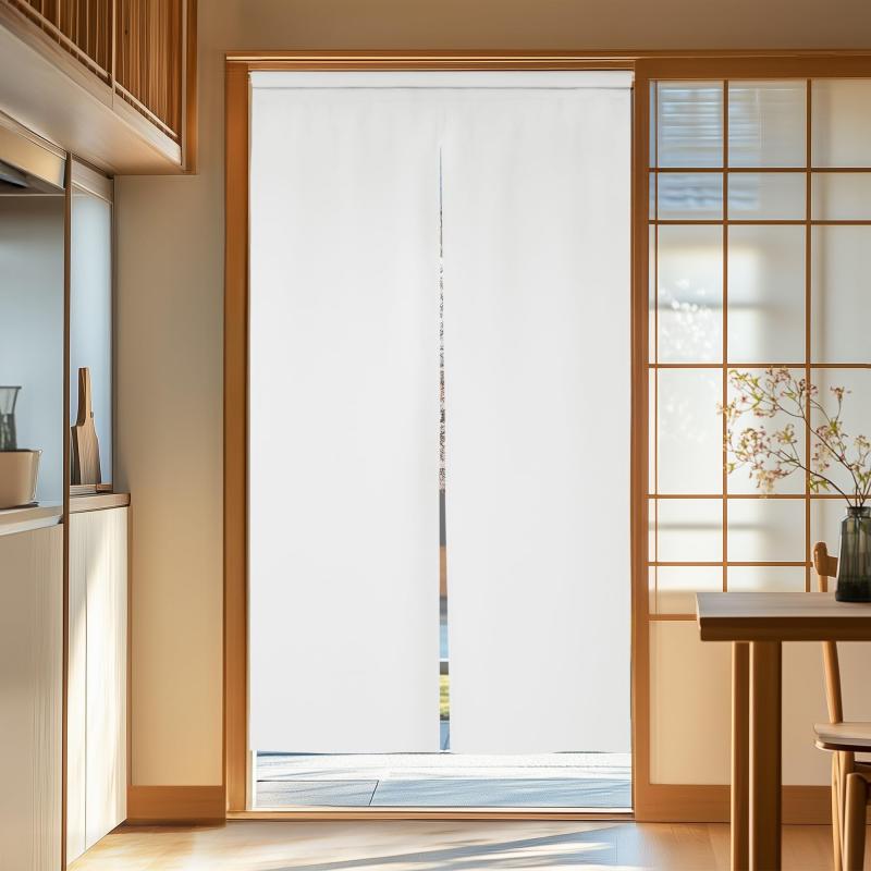 Deconovo 遮光 のれん 玄関 純白 幅85丈150cm キッチ リビング 飲食店 出入り口 和風 断熱カーテン 防寒 防音 厚手 間仕切り 無地【セット内容】 Deconovo 遮光のれん1枚入、サイズ：約幅72x丈150cm 約幅...