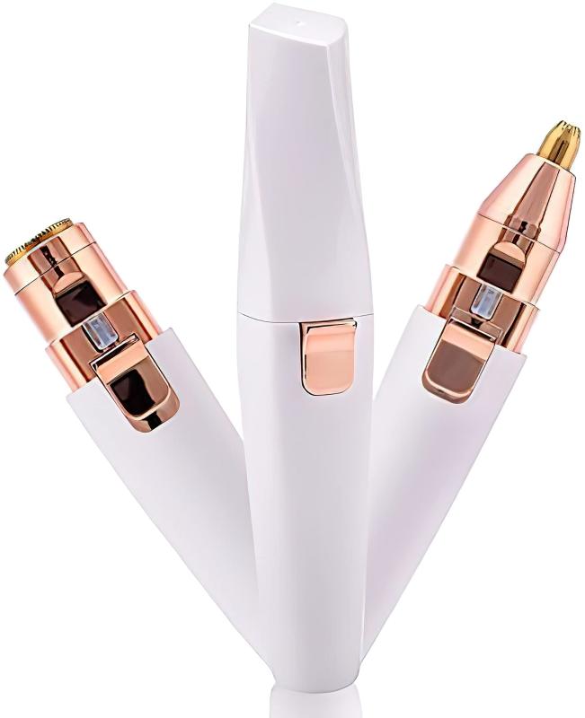 2in1 レディースシェーバー 無痛 小型 USB充電式 電気シェーバー 女性 1台2役 多機能 ムダ毛処理 顔 足 背中 髭 鼻 眉 脇 眉毛 顔そり 産毛 うぶ毛 カミソリ 持ち運び便利 ヘッド交換可能 乾湿両お肌に優しい＆刺激なし　肌...