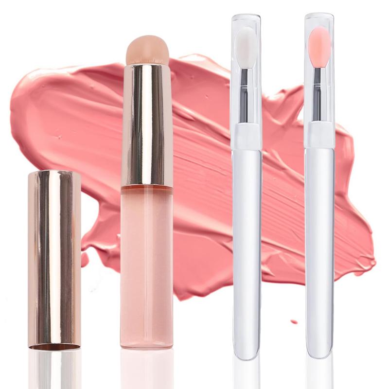 LIKENNY リップブラシ シリコンチップ メイクブラシ 3個入り ラウンドメイクブラシ タッピングコンシーラーブラシ 柔らかい 軽量 旅行携帯用 多機能 化粧筆1