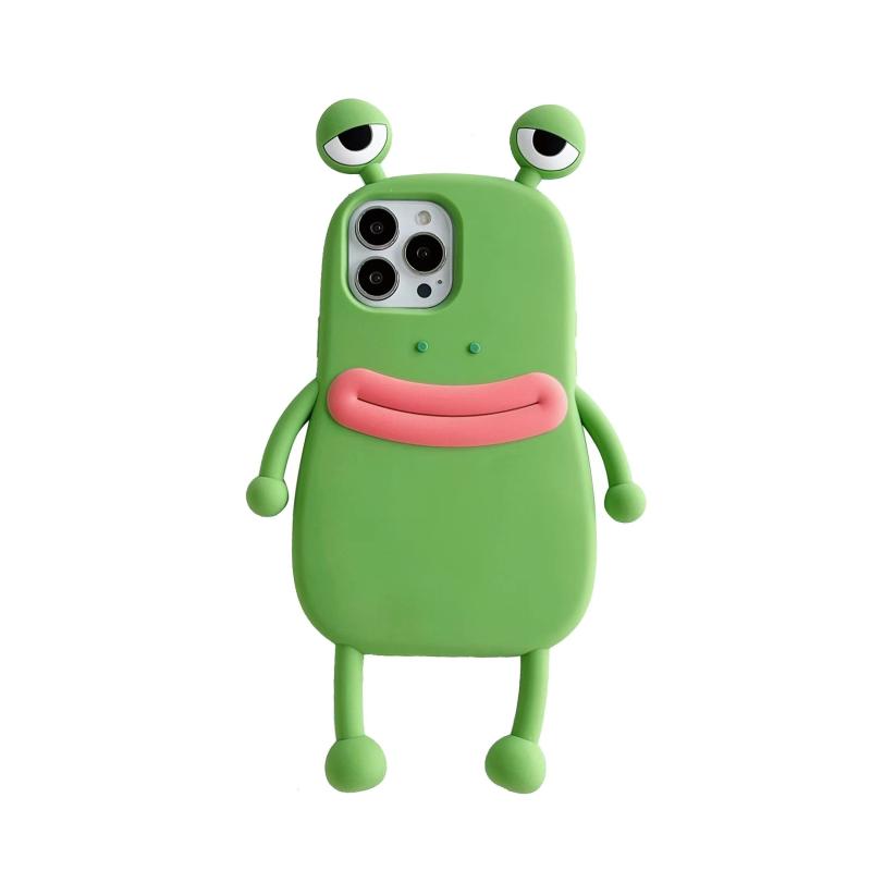 CrazyLemon かわいい 面白い アニメ 動物柄 人形 ウサギ カエル デザイン シリコーン ケース 適用 iPhone 11/12/13/14スリムで柔らかい高品質のTPUシリコン製。 特別な漫画パターンデザイン保護 - ケースは優...
