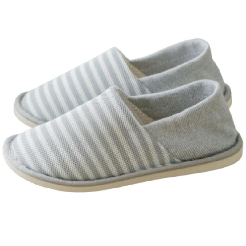 [ORIJIRI] スリッパ 室内履き ルームシューズ レディース 介護 かかとあり 高齢者 滑らない おしゃれ マタニティ オールシーズン優しいコットン素材でおしゃれなボーダーデザインの室内用スリッパです。簡単に履けて脱ぎやすい、長時間歩...