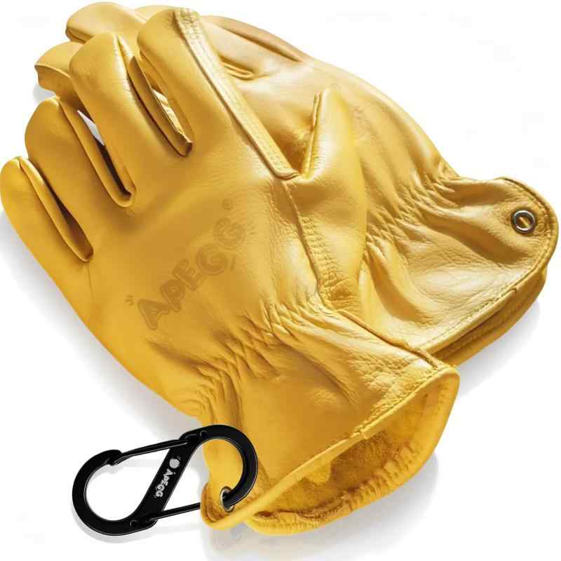 APEGG 本革 アウトドアグローブ 親子キャンプ対応｜キッズXS〜XL 牛革 手袋 焚き火 作業用 防風 耐久 キャンプグローブ メンズ レディース 子供用サイズあり【親子で使える希少サイズ展開】XSサイズはお子様の手にもフィットする設計...