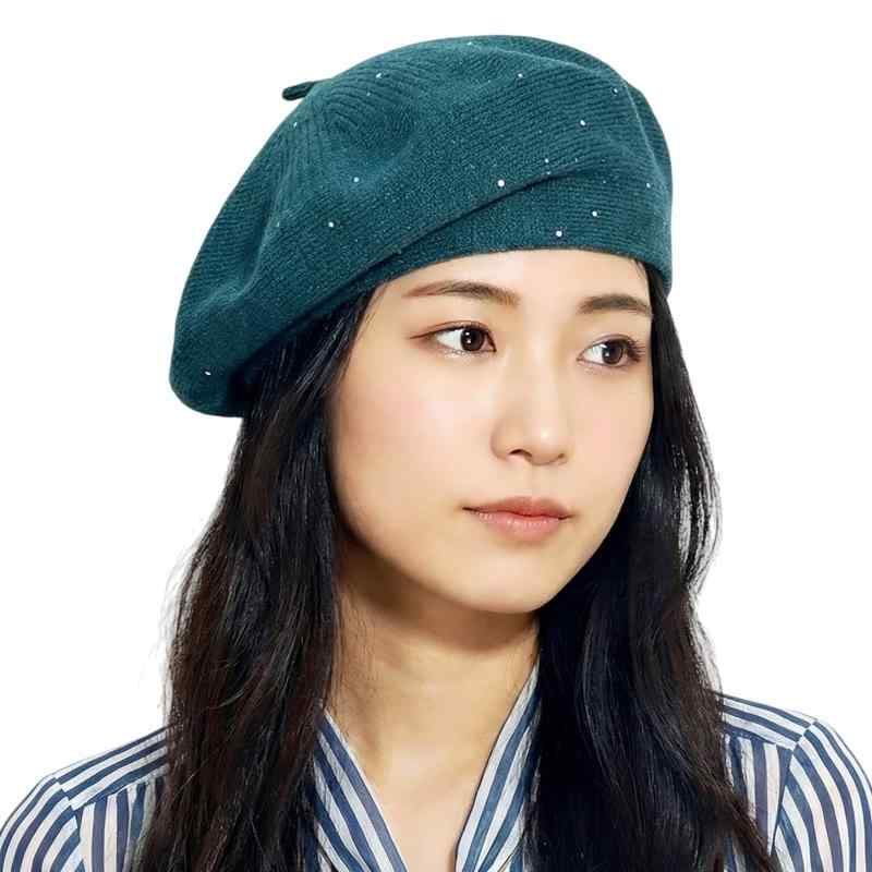 [RUNQIU] ベレー帽 レディース ニット きれいなシルエット おしゃれ ゆったり 小顔効果 春夏 秋冬 帽子**高級品質素材：**この新作のベレー帽はアクリル繊維で仕立てられています。肌にやさしく、暖かく、快適な透湿性を備え、若い女性...