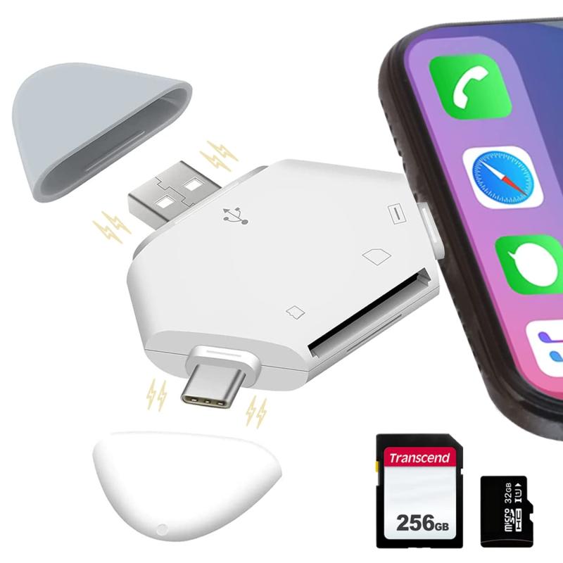 NN.ORANIE メモリカードリーダー 3in1 USBマルチカードリーダー TF/SD読取 USB/Lighting/TYPE-C/PC/Macbook/iPhone/iPad/Android 多機種対応 磁気蓋 プラグ＆プレイ 持ち運...