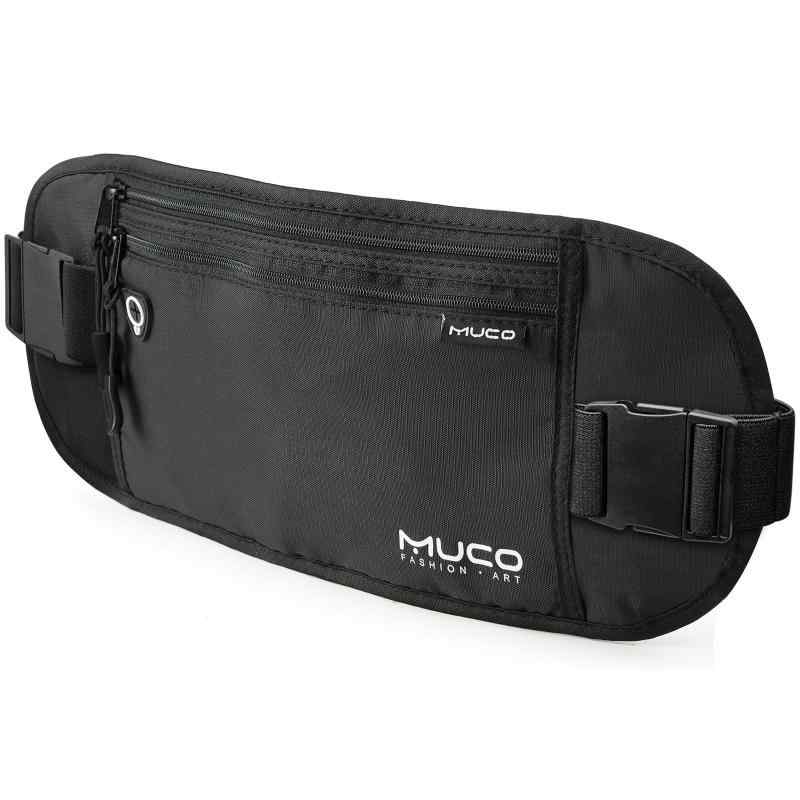 MUCO セキュリティポーチ ウエストポーチ RFID スキミング防止 貴重品 旅行便利グッズ 防水 盗難対策 薄型