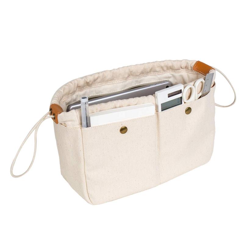 YONBENインサートオーガナイザーバッグ-トートバッグオーガナイザー-巾着キャンバス収納オーガナイザー-コットンキャンバスポーチ【効率的な整理】YONBENインサートオーガナイザーバッグで、ハンドバッグやトートバッグを整理してスタイリッシ...