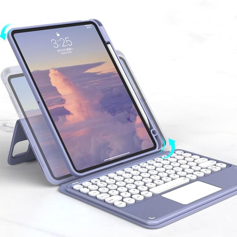 磁気吸着 iPad 10.2 10.5 10.9 11 12.9 インチ mini6 キーボード ケース 縦置き タッチパッド搭載 丸型キー 背面カバー 取り外し可能 Apple Pencil 収納 アイパッド 分離式 キーボード付き マグ...
