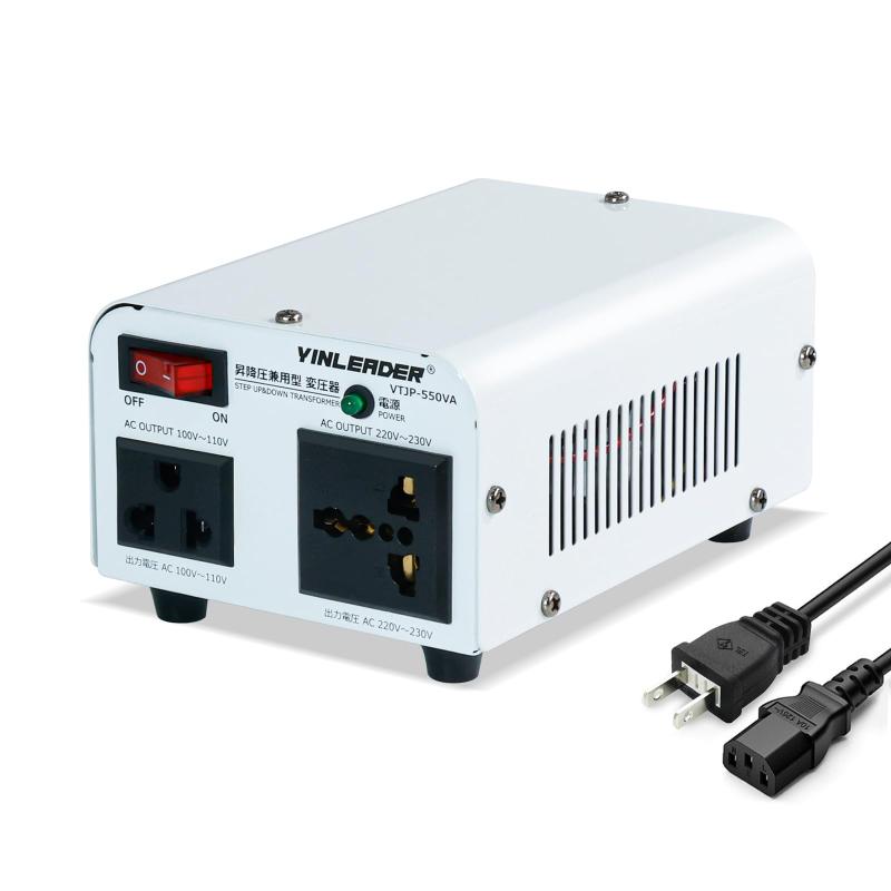 Yinleader アップトランス ダウントランス 海外国内両用型変圧器 降圧・昇圧兼用型 変圧器 ポータブルトランス 【海外機器対応 変圧器】100V/110V-220V/240V 自由変換