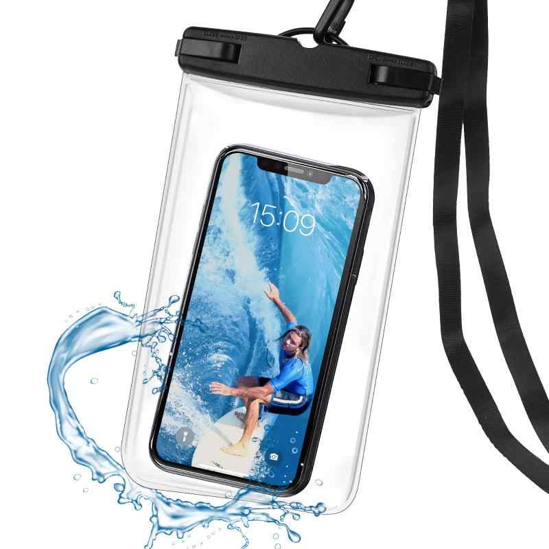 【強化版】防水ケース スマホ用 携帯電話ドライバッグ IPX8認定 顔認証 撮影 通話 最大7.0インチ以下対応 適用端末：iPhone 14 Mini Pro Max・iPhone 13・12・XS・XR・8・Android -ブラ【防水...
