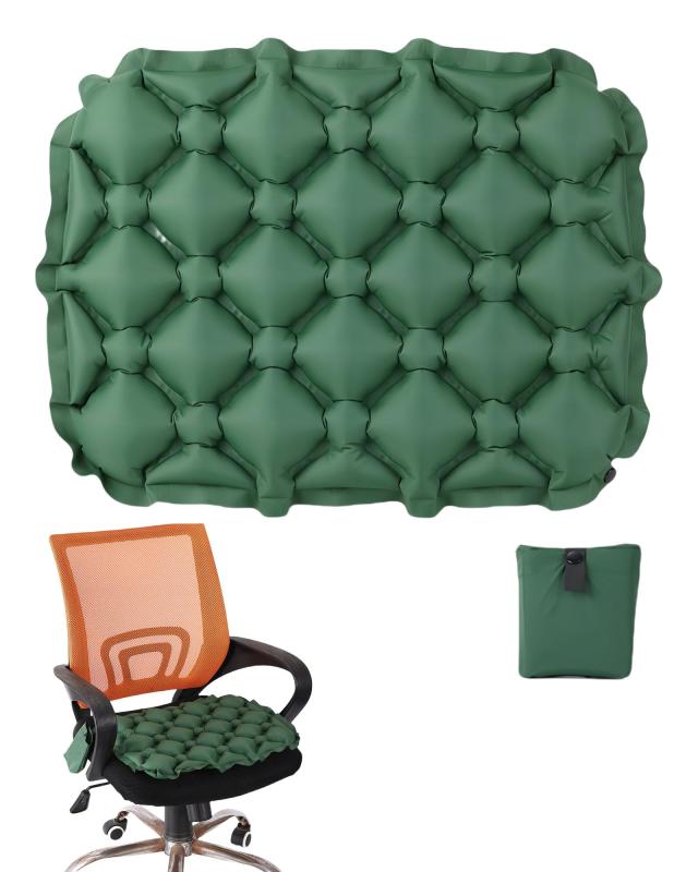 Yemaxエアークッション 座布団 ポータブルクッション 折りたたみクッション 携帯 観戦用 キャンプ 携帯 座布団 お尻が痛くならないアウトドアマット 3D立体厚さ5cm お尻 旅行 便利グッズ 釣り🏕【手のひらサイズ、超...