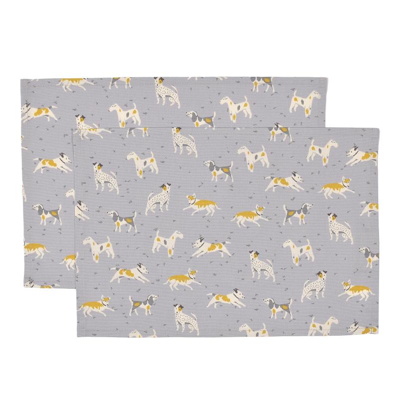 LAURA ASHLEY/COLORFUL CANDY STYLE ランチョンマット(25cm×35cm) 2枚セット 男の子 子供 布製 おしゃれ 綿 給食 DOGS N3696900-NVL2511 ポケットティッシュポーチ付きDogs...