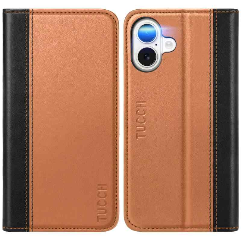 TUCCH iPhone16 Plus 対応 手帳型ケース カード収納 横置きスタンド機能 [RFIDブロッキング] PU合皮 TPU素材 衝撃吸収 全面保護 財布型 (2024年発売 6.7インチ iPhone 16 プラス 対応)【アイ...