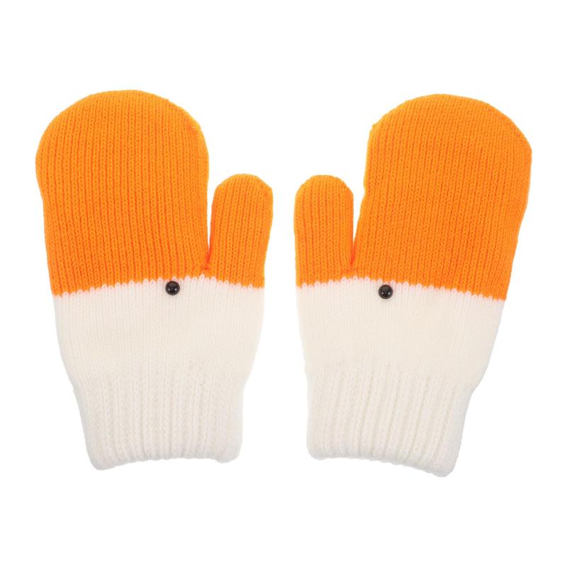 DEARMAMY 手袋 ミトン 冬 レディース 可愛い オレンジ色 ニット ガチョウ 柔らかい 厚手 伸縮性 暖かい 防寒 冷風防止 アウトドア 日常用 通勤 通学 自転車🦢【ガチョウデザイン】オレンジ + 白のガチョウ風配...