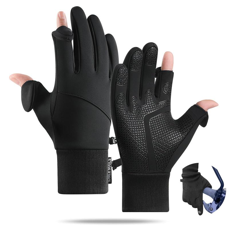 【自転車選手が愛用】防寒手袋 メンズ 秋冬 サイクリンググローブ 【裏起毛・2指出し・スマホ対応】防寒グローブ 滑り止め 撥水 紛失防止 スポーツ 自転車 バイク ランニング 登山 釣り 細【商品説明】：HORADON 自転車選手が愛用の防...
