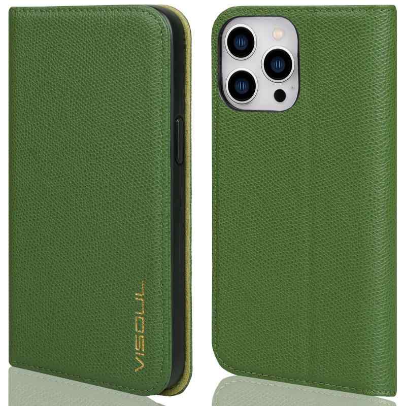 VISOUL iPhone 14 ProMax ケース 手帳型 アイフォン14 ProMax 手帳型 ケース 本革 レザー スマホケース カード収納 携帯ケース 全面保護 マグネット 横置きスタンド機能付き 柔軟なTPU素材 落下防止 ip...