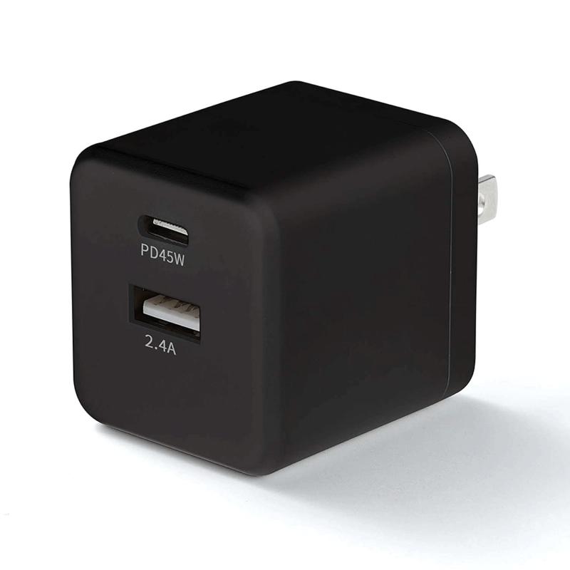 PD 充電器 45W Type C 急速充電 2ポート USB-A USB-C 窒化ガリウム PD3.0対応 コンパクトサイズ PPS規格対応 PSE技術基準適合 折りたたみ式プラグ MacBook Windows PC iPad iPho...