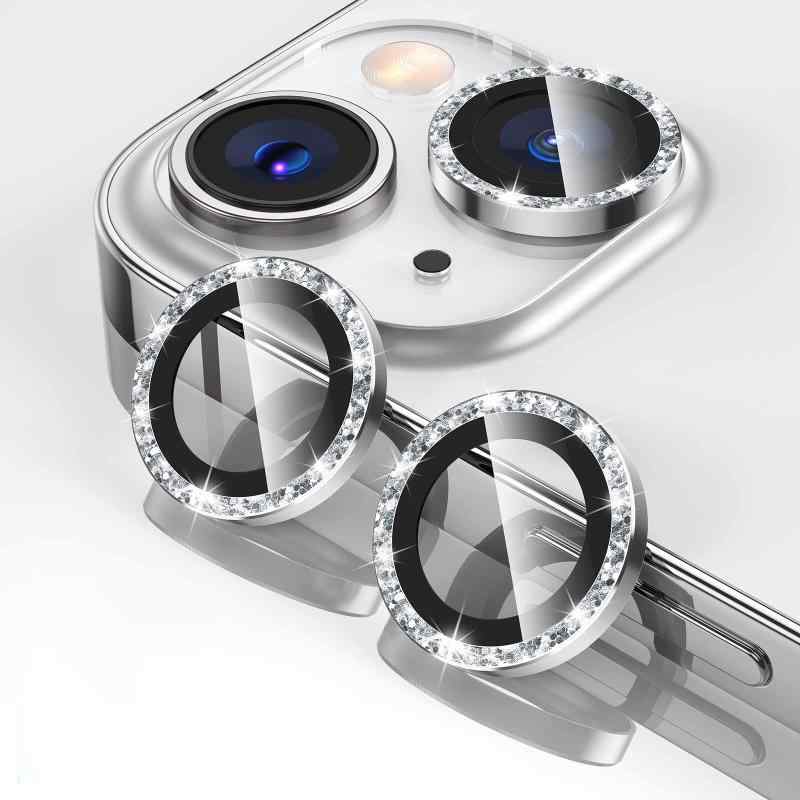 Miitech iPhone 14 / iPhone 14 Plus カメラ保護ガラスフィルム カメラレンズ保護カバー アルミニウム合金＋強化ガラス製 カメラカバー キズ防止 露出オーバー防止 耐衝撃 防塵 防滴 薄型 3D全面保護 【対応...