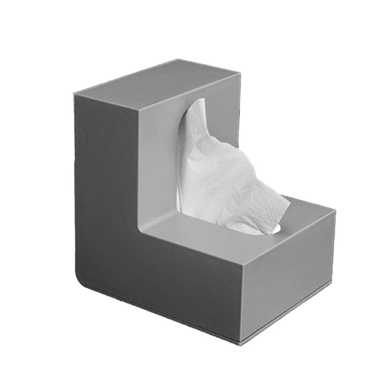 クロスユニオン L字型ティッシュケース ティッシュボックス ソフトティッシュ コンパクト 山型 リビング/オフィス/クリニック/美容院ユニークな形状：今までにないL字型のティッシュケースです。L字なので縦置き横置きどちらでも配置可能です。ま...