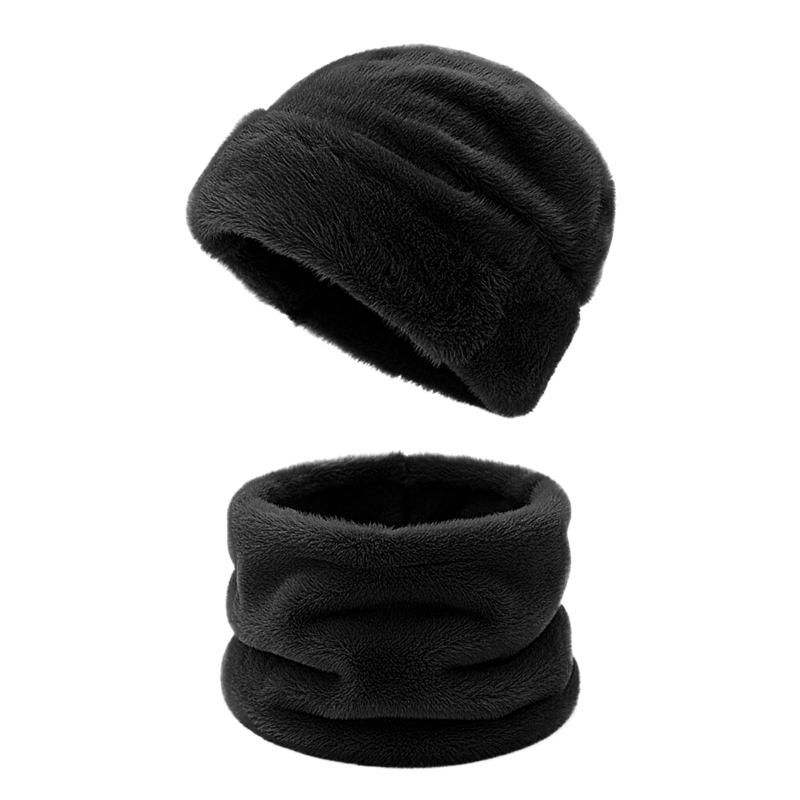[IPENNYE] ニット帽子 ネックウォーマー 2点セット 裏起毛 防寒防風 冬用ハット マフラー ビーニーキャップ 柔らかい 伸縮性 あったか 防寒対策 スポーツ 通勤通学 スキー帽子 アウトドア 自転【商品仕様】サイズ：頭の周り：56...