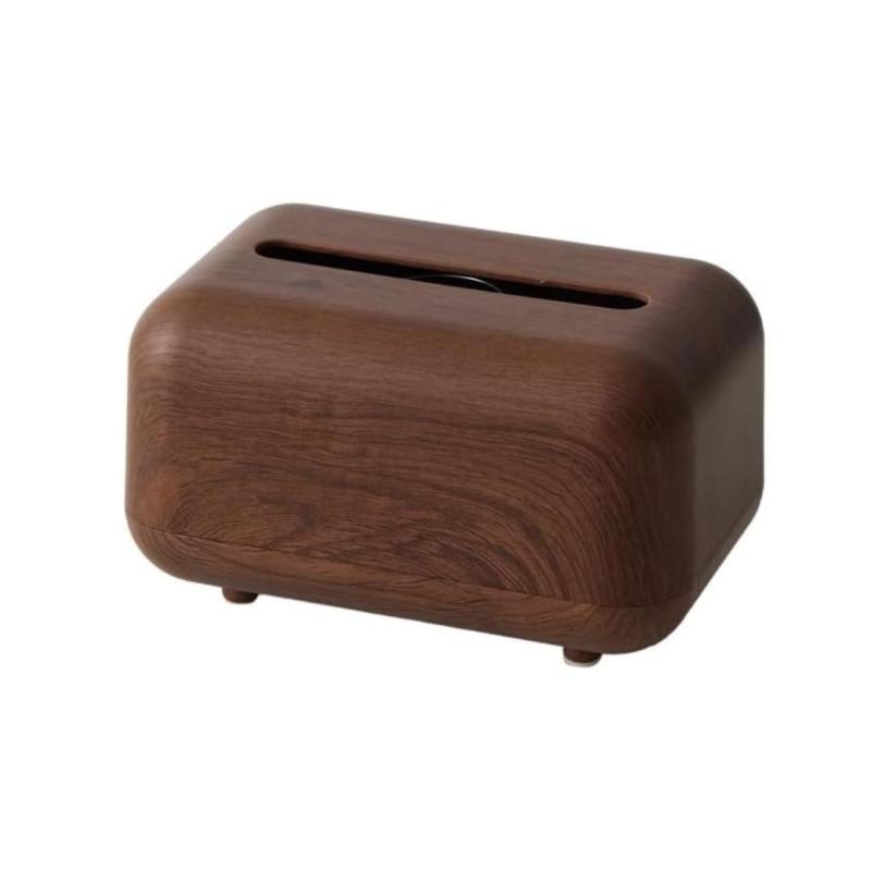 ティッシュケース 小型 木目調 卓上 軽量 角丸 モダン 滑り止め付き 簡単交換 18×11.5×10cmどんな空間にも馴染みやすい木目調ティッシュケースバネ付きでしっかりティッシュを上に押し出してくれますリビングや洗面所、オフィスなど、幅...