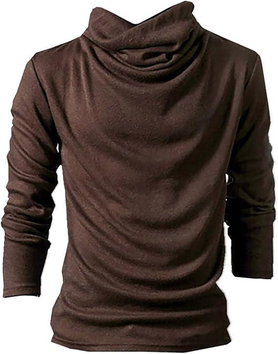 [Make 2 Be] メンズ ハイネック カットソー 無地 薄手 生地 ボリュームネック ロング シャツ アフガン タートルネック モックネック Tシャツ 長袖 1枚重ね着 インナー MF67【Detail】季節定番アイテムのタートルネッ...