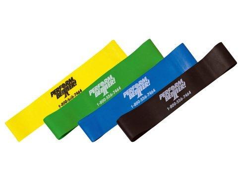 ミニバンド 【Mini-Bands】 [並行輸入品]フィールド・家・ホテルなど場所を問わず気軽にトレーニングを行えます。コンパクトで持ち運びに便利。強度　【弱】 イエローグリーンブルーブラック 【強】商品内容　4色セット 各色×1本づつ　単...