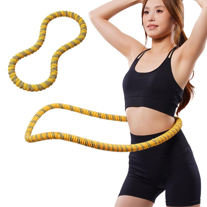 aninako フラフープダイエット用 ソフトフラフープ 静音式 肉を挟まず服に引っかからず 全包み腰保護 合金スプリング 折りたたみ式ポータブル 全身トレーニング 落ちない ウエスト 脚 胸エ【フィット感抜群の設計】独自の曲線設計が腰周り...