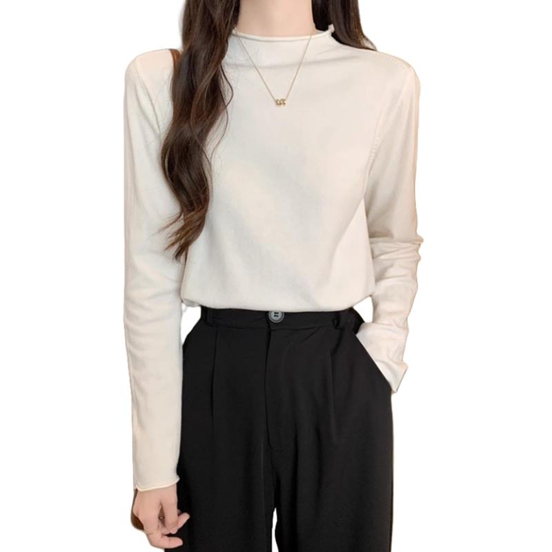 [Catorfarious] セーター トップス レディース ニット 長袖 ハイネック インナー ゆったり 柔らかい インナー カットソー プルオーバー 重ね着 おしゃれ カジュアル 韓国 無地 秋 冬【ゆったりシルエット：ハイネック × ...