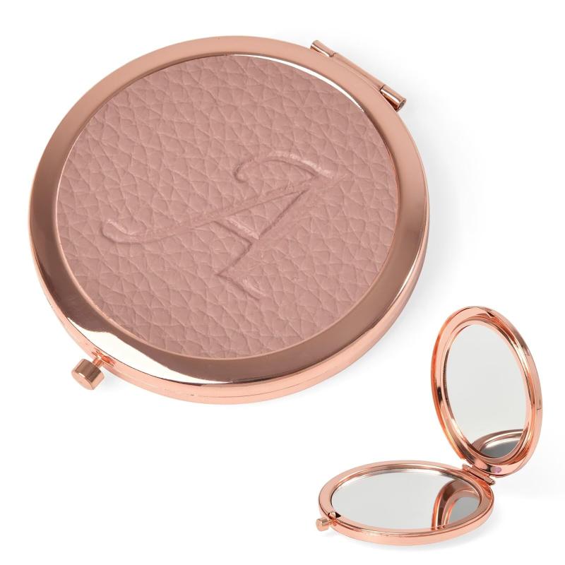 コンパクトミラー 両面鏡 手鏡 2倍 拡大鏡 持ち運び便利 円形 携帯 メイクミラー 角度調整可 折りたたみ鏡 化粧鏡 かわいい イニシャル 女性 超軽量 人気 誕生日 誕生日 母の日 ギフト
