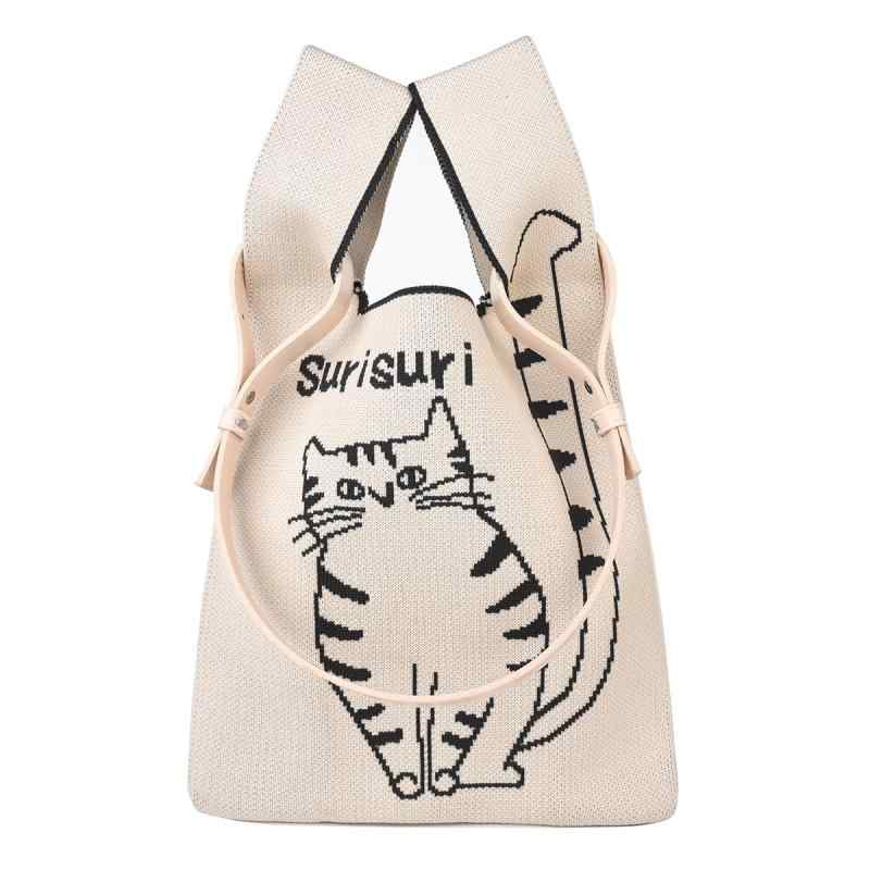 [クスグルジャパン] トートバッグ ニットトートバッグ レディース BK107しっかりと編み上げた厚みのあるニットのトートバッグショルダーベルトもセットなので肩に掛けることもできます約縦40cmX横23cmXマチ12cm　（収納部分：縦約2...